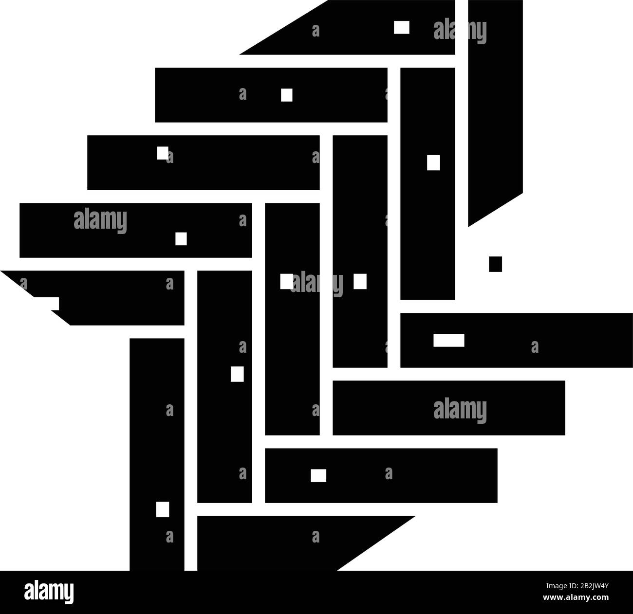 Parquet pattern black icon, concept illustration, vector flat symbol ...