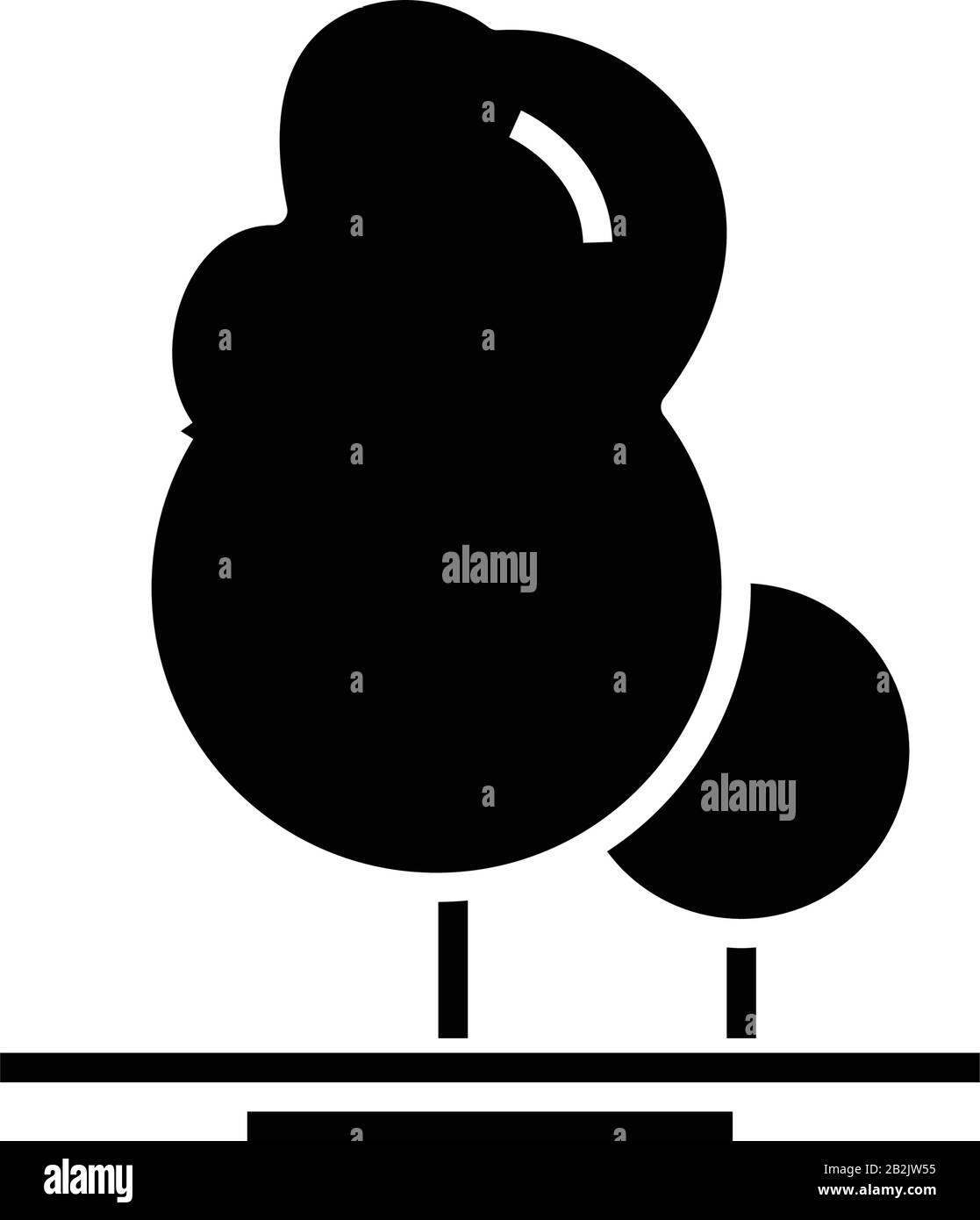 Park trees black icon, concept illustration, vector flat symbol, glyph ...