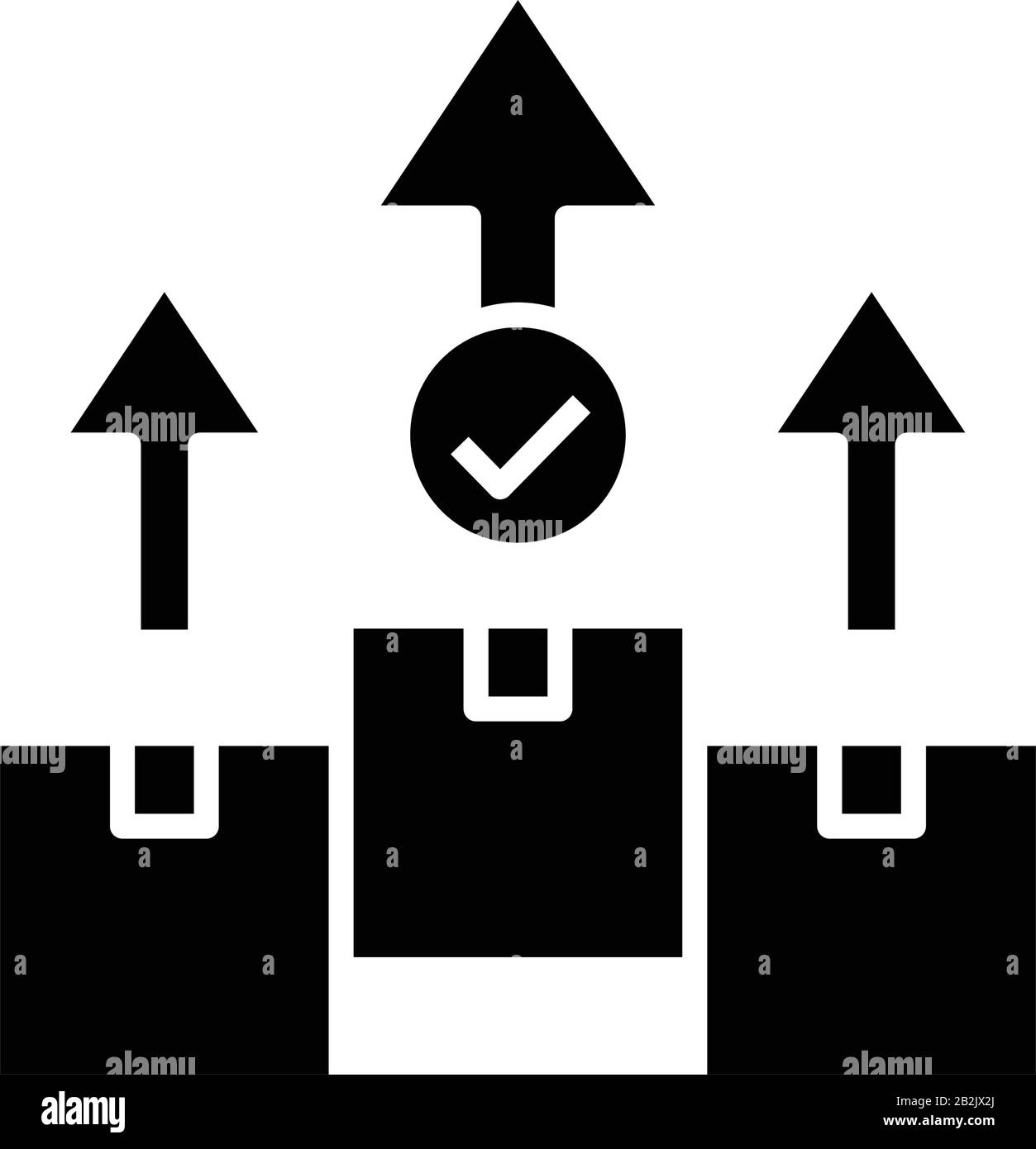 Parcel black icon, concept illustration, vector flat symbol, glyph sign ...