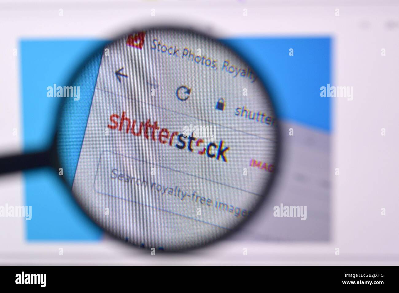 NY, USA - FEBRUARY 29, 2020: Homepage of shutterstock website on the ...