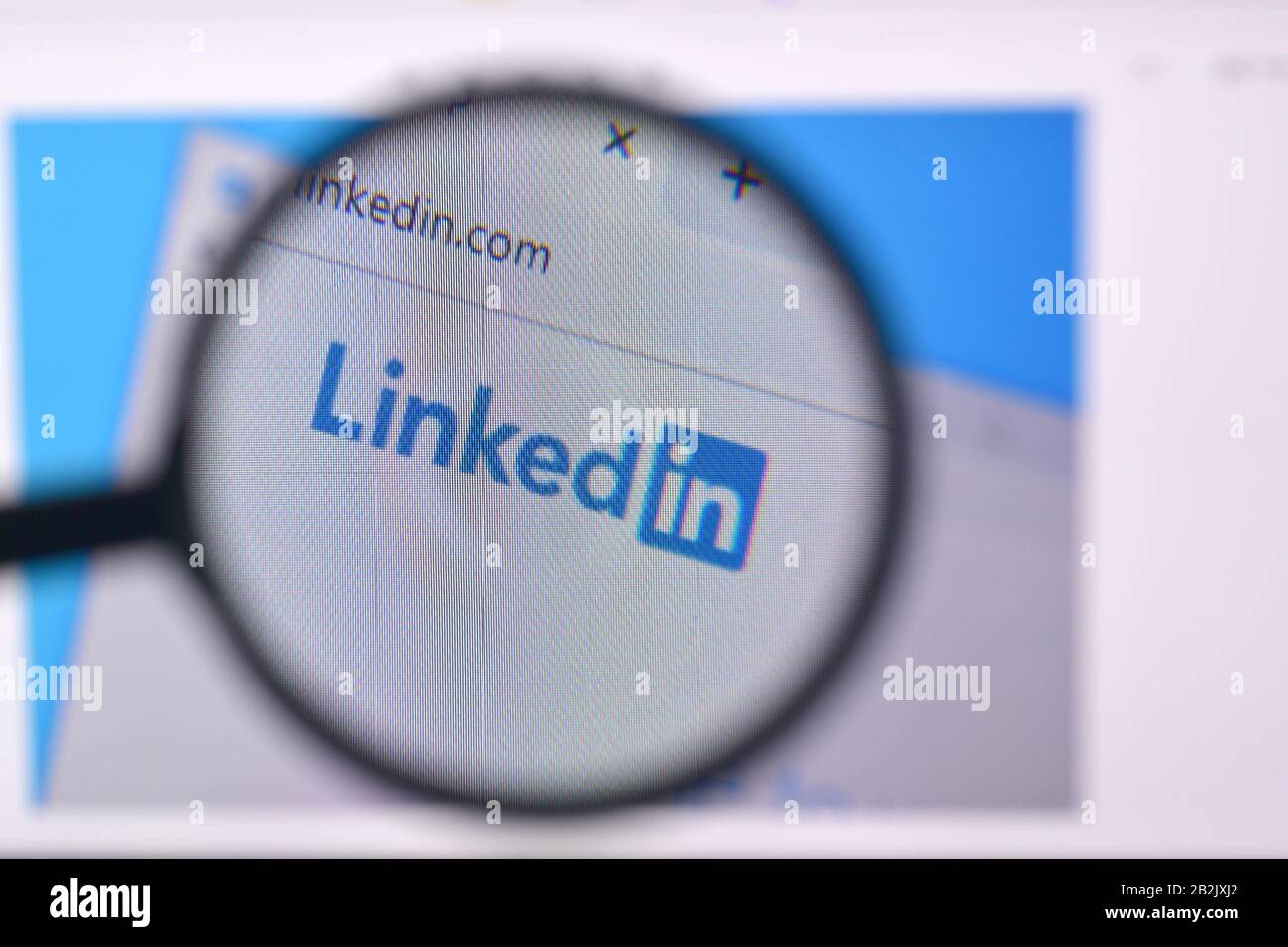 NY, USA - FEBRUARY 29, 2020: Homepage of linkedin website on the ...