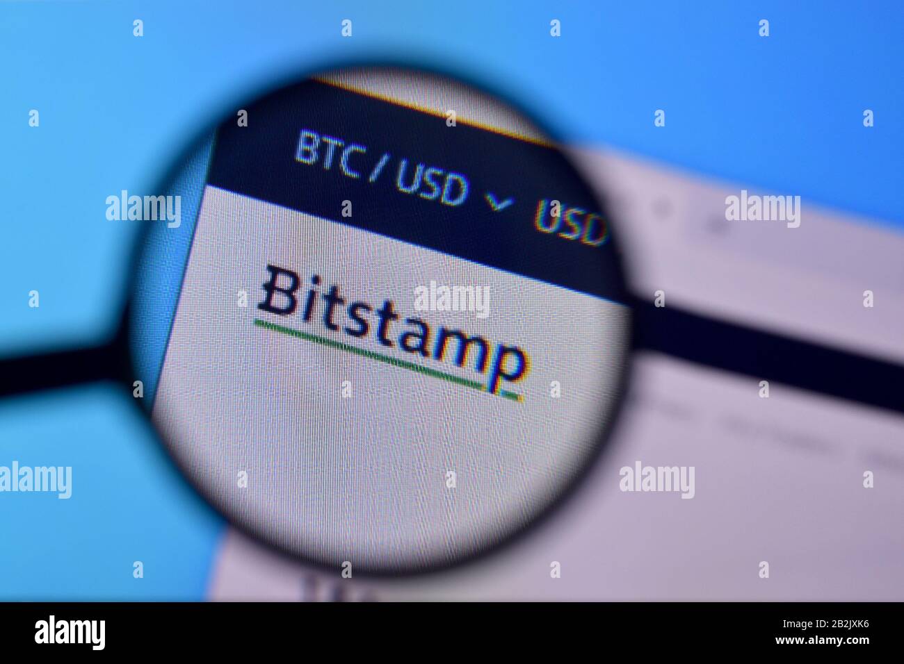 NY, USA - FEBRUARY 29, 2020: Homepage of bitstamp website on the ...
