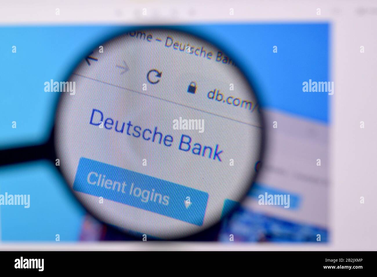 NY, USA - FEBRUARY 29, 2020: Homepage of deutsche bank website on the ...