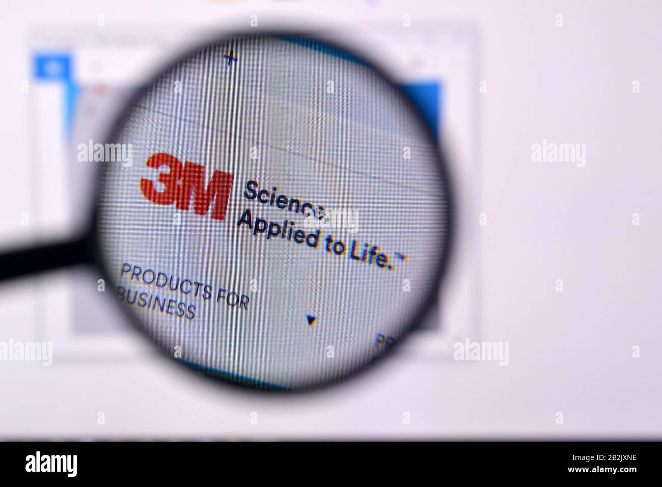NY, USA - FEBRUARY 29, 2020: Homepage of 3m website on the display of ...