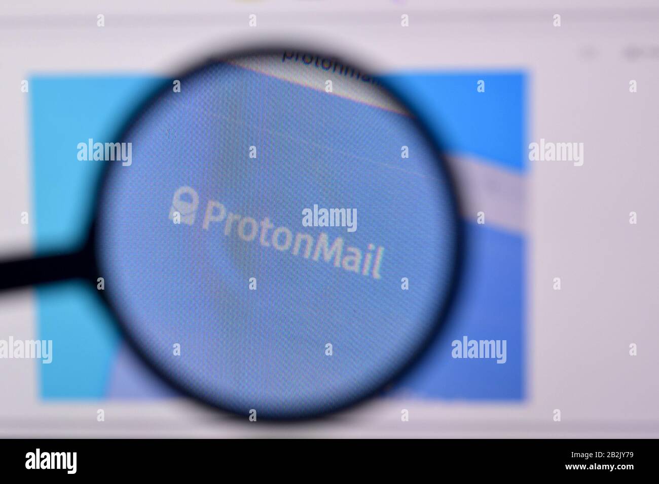 NY, USA - FEBRUARY 29, 2020: Homepage of proton mail website on the ...