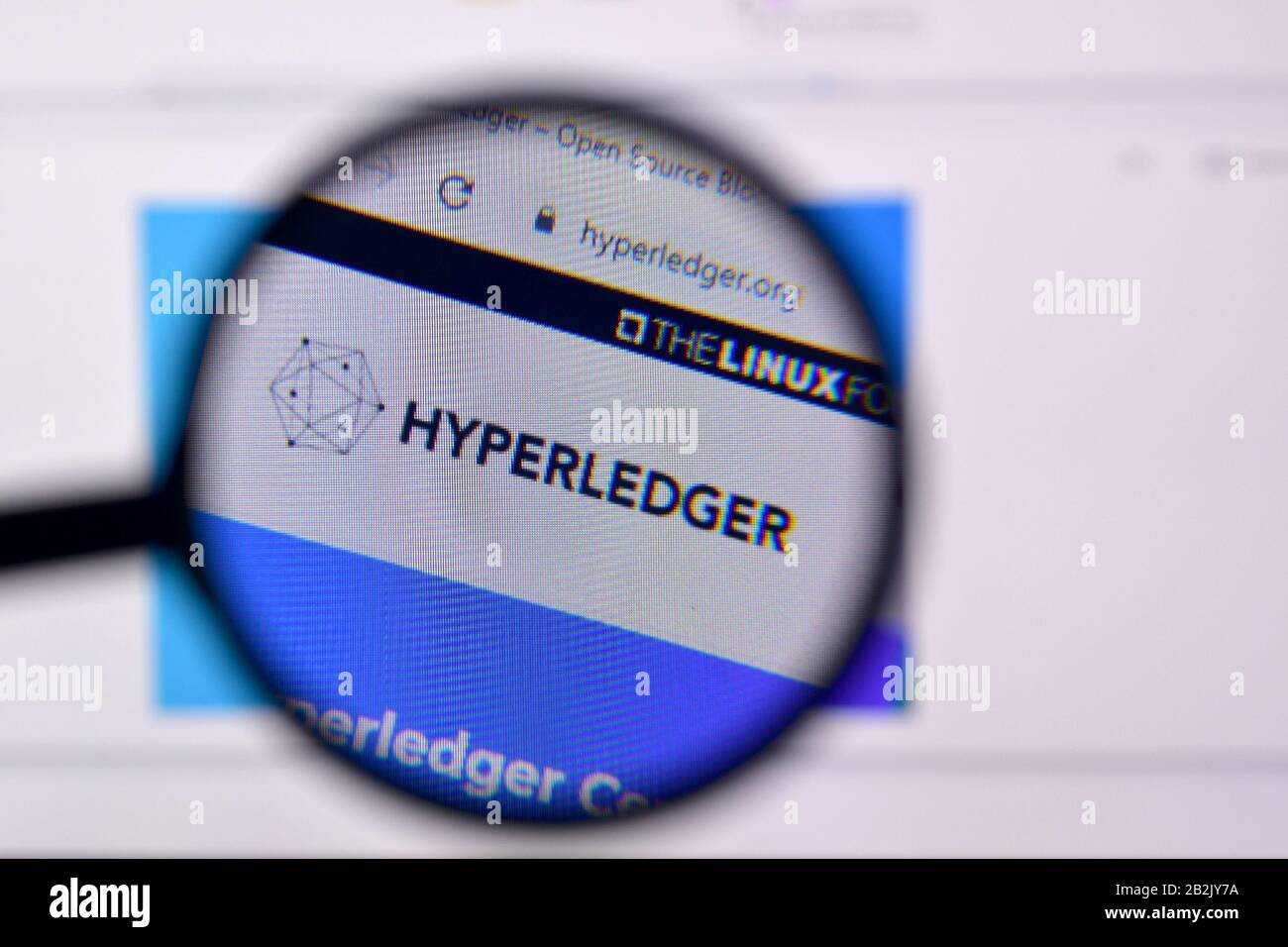 NY, USA - FEBRUARY 29, 2020: Homepage of hyper ledger website on the ...