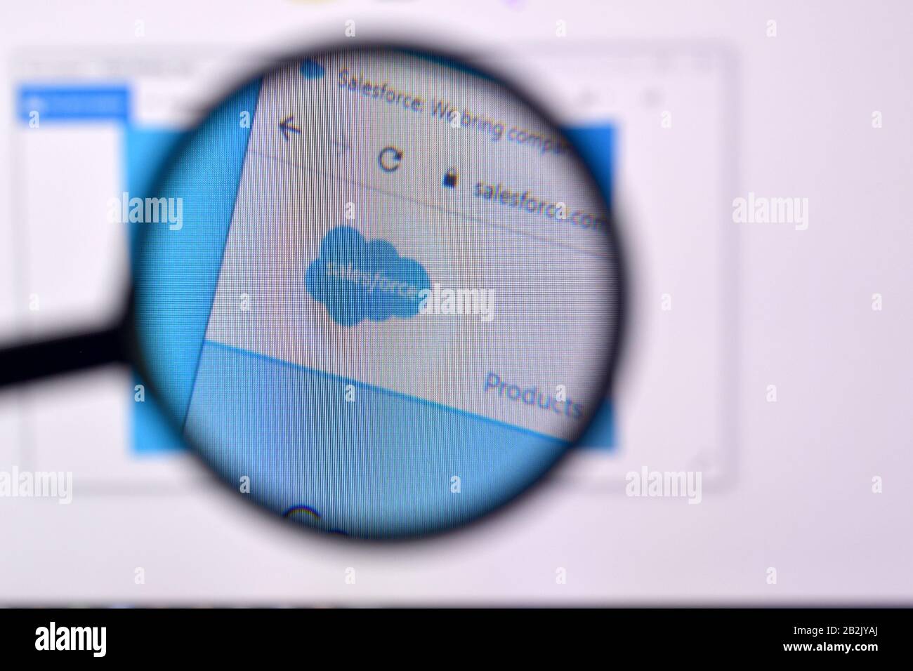 NY, USA - FEBRUARY 29, 2020: Homepage of salesforce website on the ...