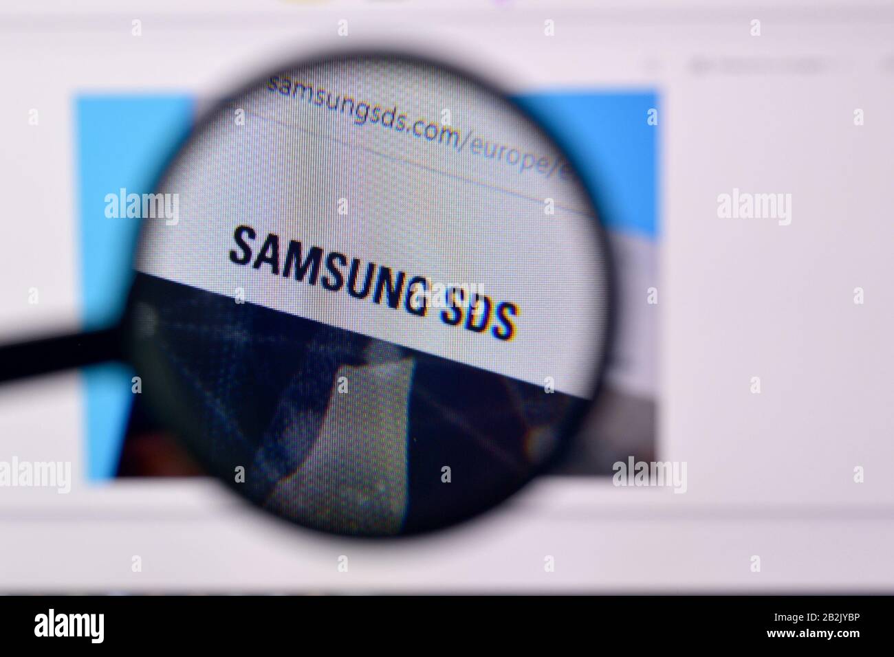 NY, USA - FEBRUARY 29, 2020: Homepage of samsung sds website on the ...