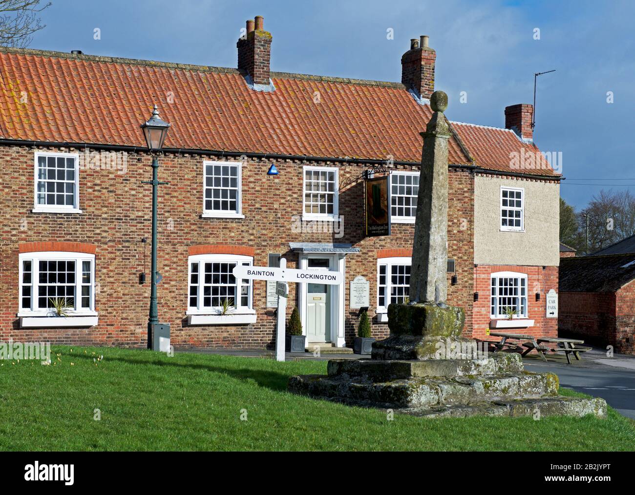 The Wellington Inn in the village of Lund, East Yorkshire, England UK ...