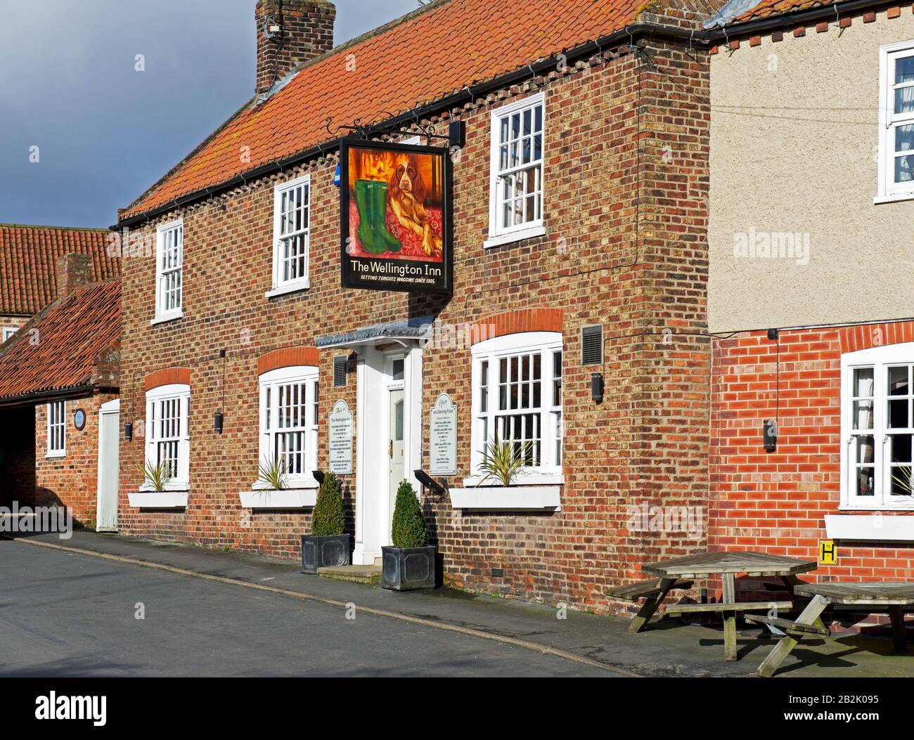 The Wellington Inn in the village of Lund, East Yorkshire, England UK ...