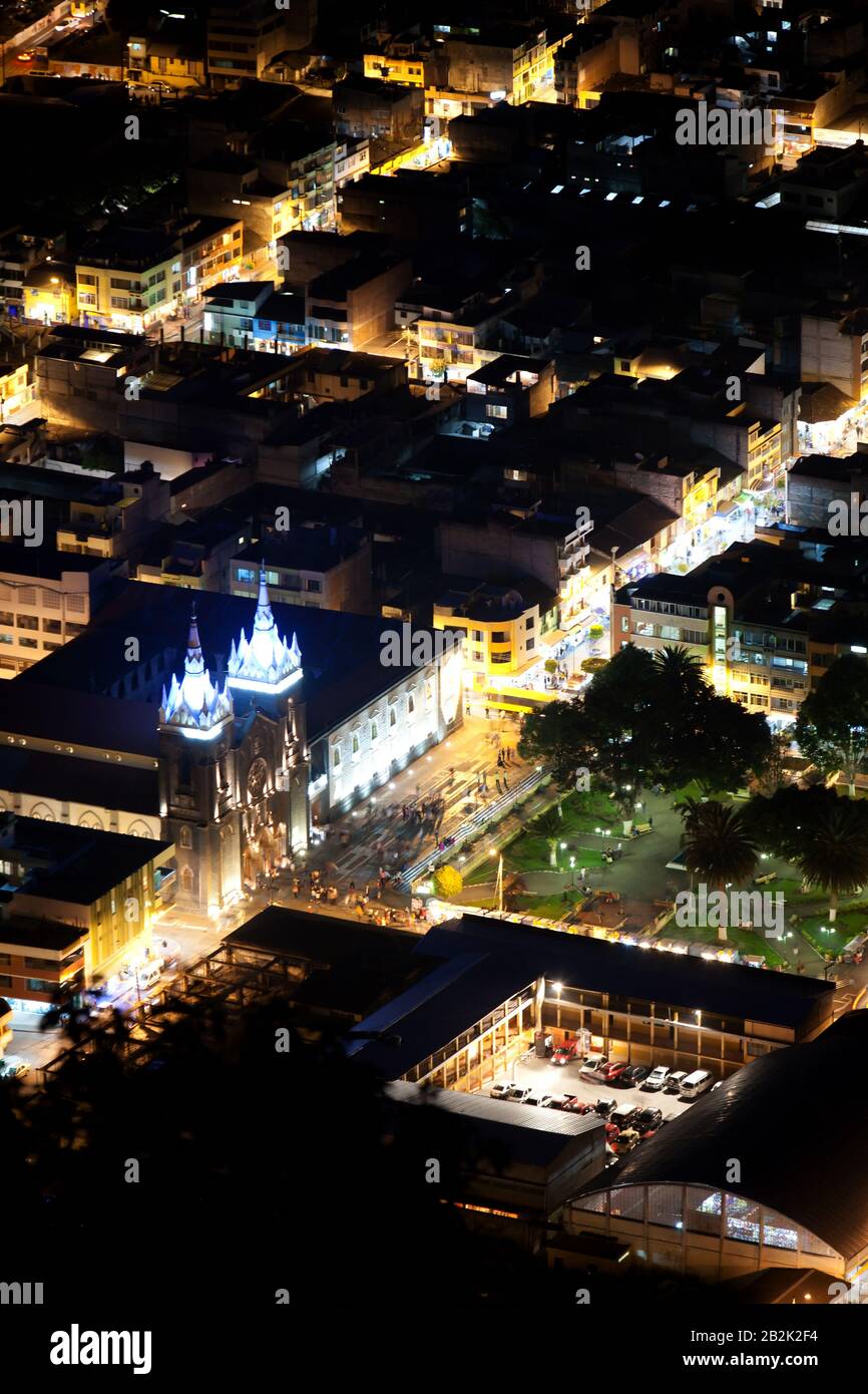 City Of Banos Ecuador View From The Belavista Observation Point Stock ...