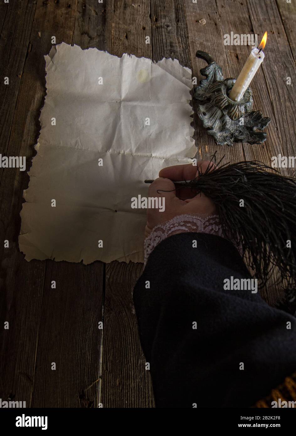 hand write scroll Stock Photo - Alamy