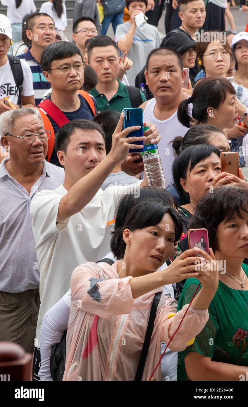 crowds of Chinese tourists at the Forbidden City Palace Museum, Beijing ...
