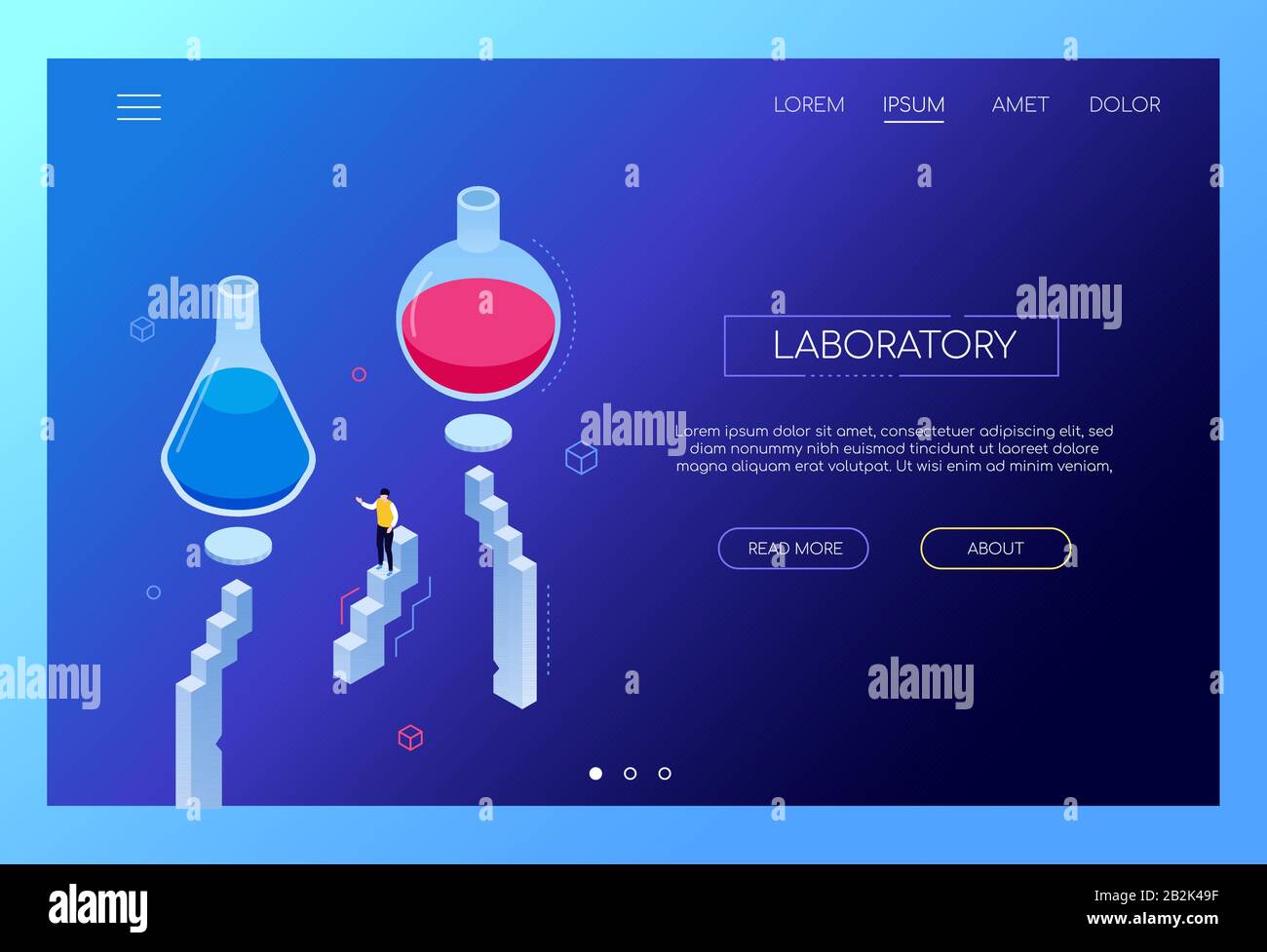 Laboratory concept - modern isometric vector web banner Stock Vector ...