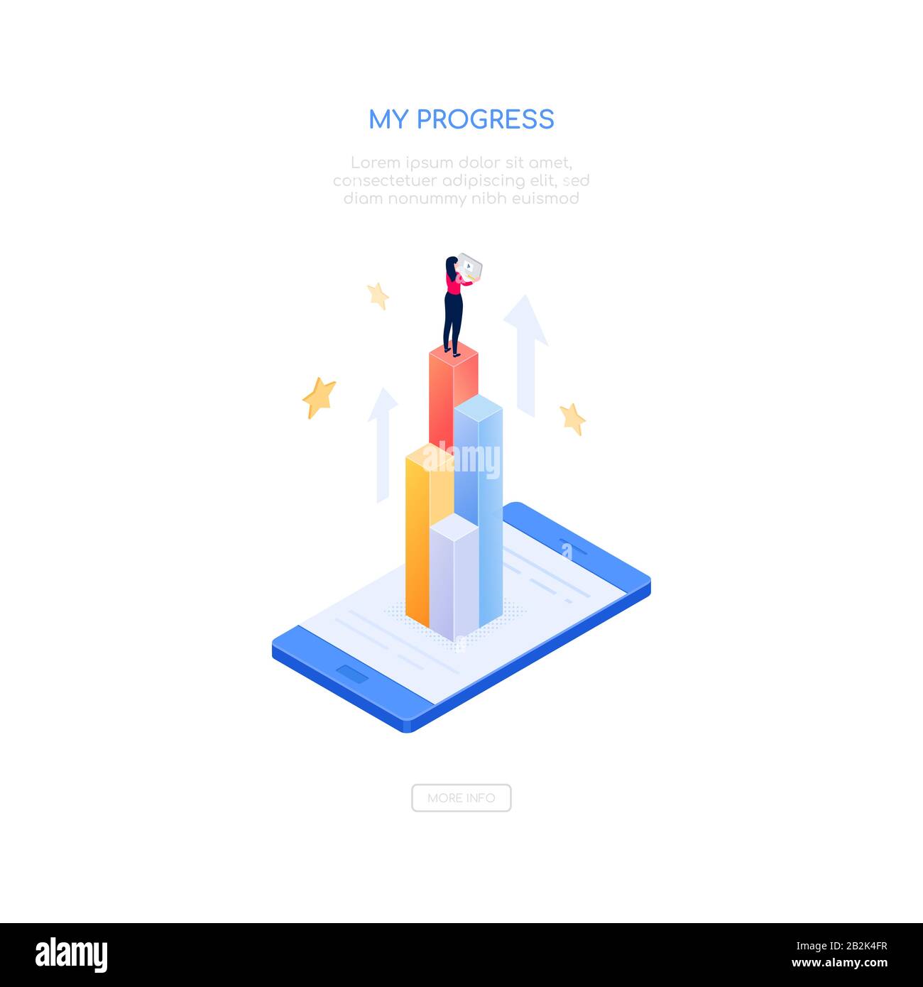 My progress - modern isometric vector web banner Stock Vector Image ...