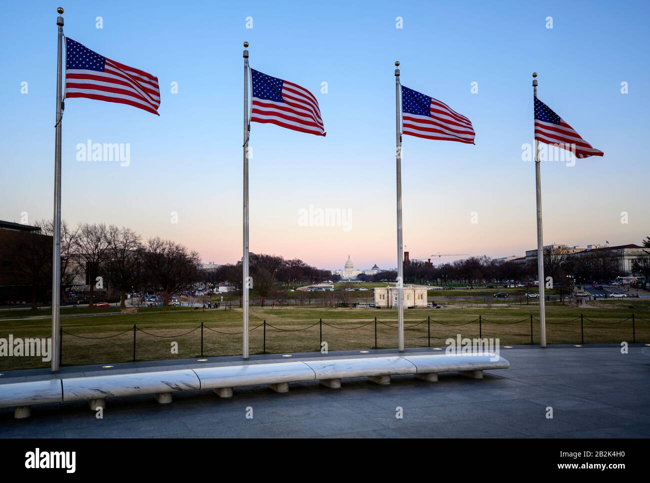 Washington Monument flags circle in DC United States USA Stock Photo ...