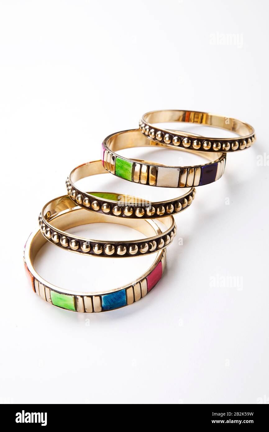 Traditional bangles over white background Stock Photo - Alamy