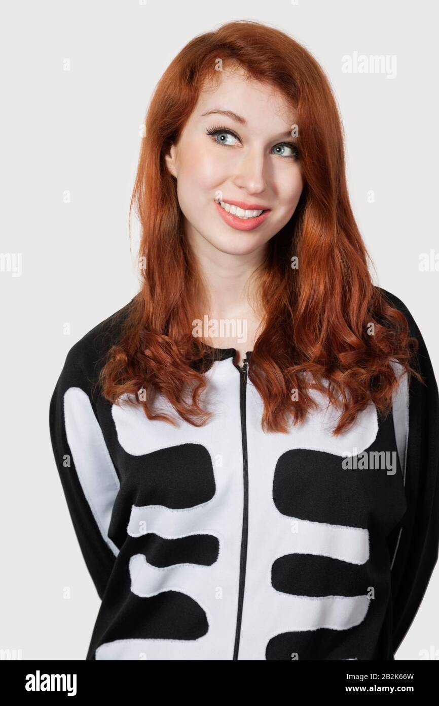 Woman with skeleton hi-res stock photography and images - Alamy