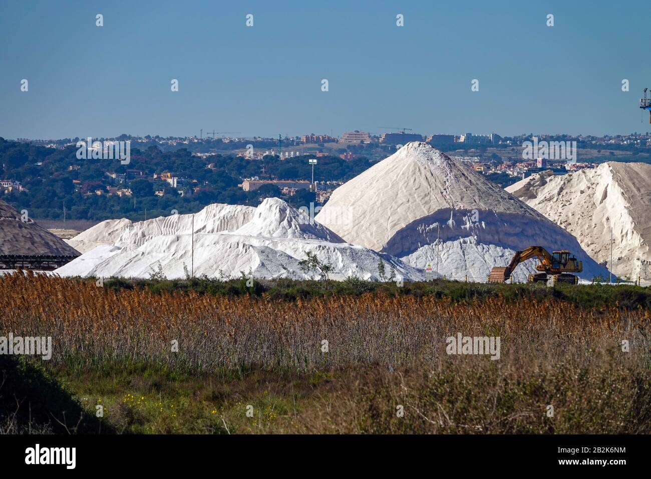 Torrevieja and La Mata lagoon and salt-pans, Costa Blanca, Spain Stock ...