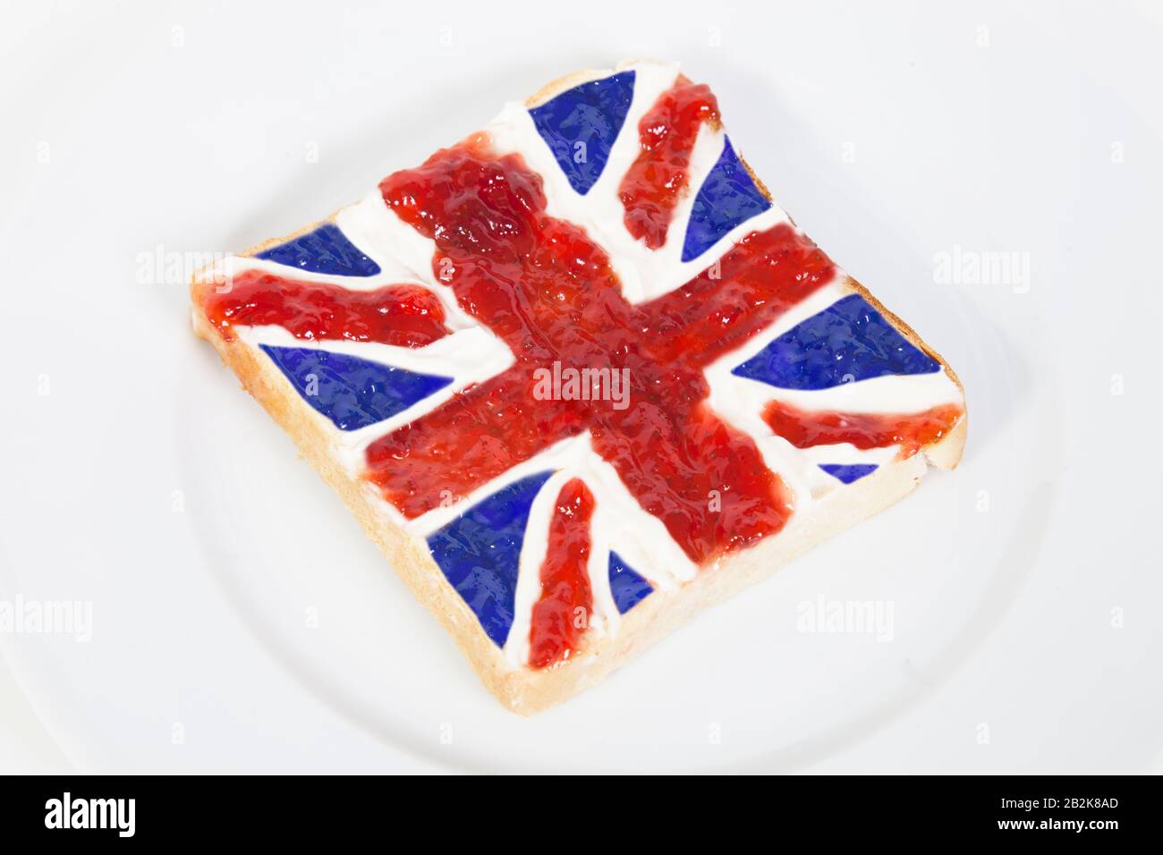British flag represented on bread over white background Stock Photo - Alamy