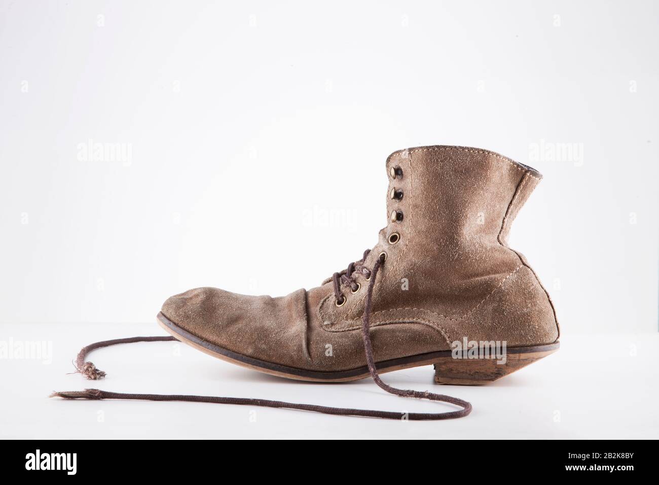 Side view of traditional European shoe over white background Stock ...