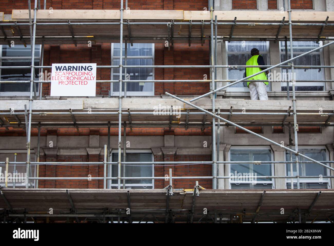 Low angle view of scaffolding Stock Photo - Alamy