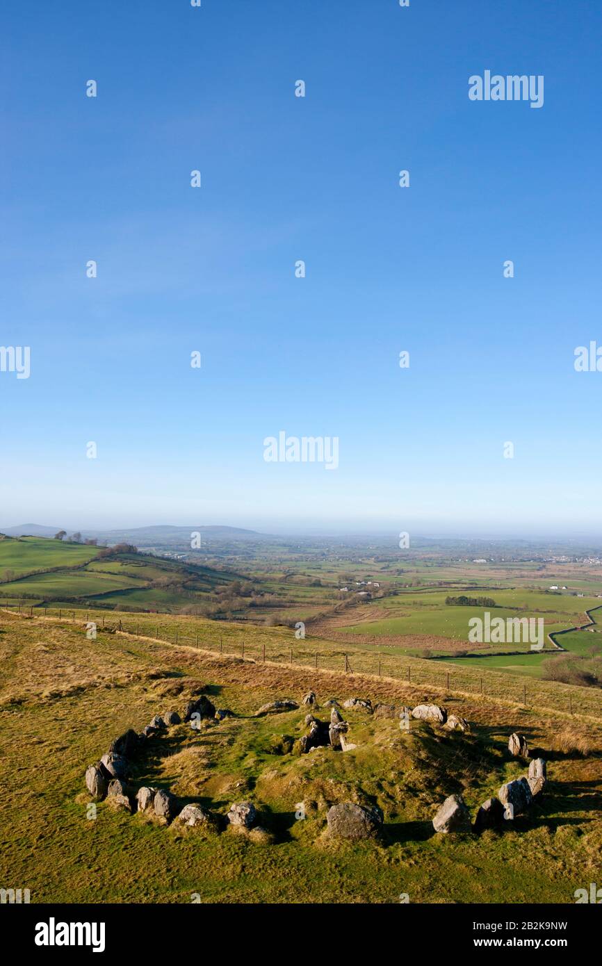 Stone circle at Loughcrew Cairn T, Ireland Stock Photo - Alamy