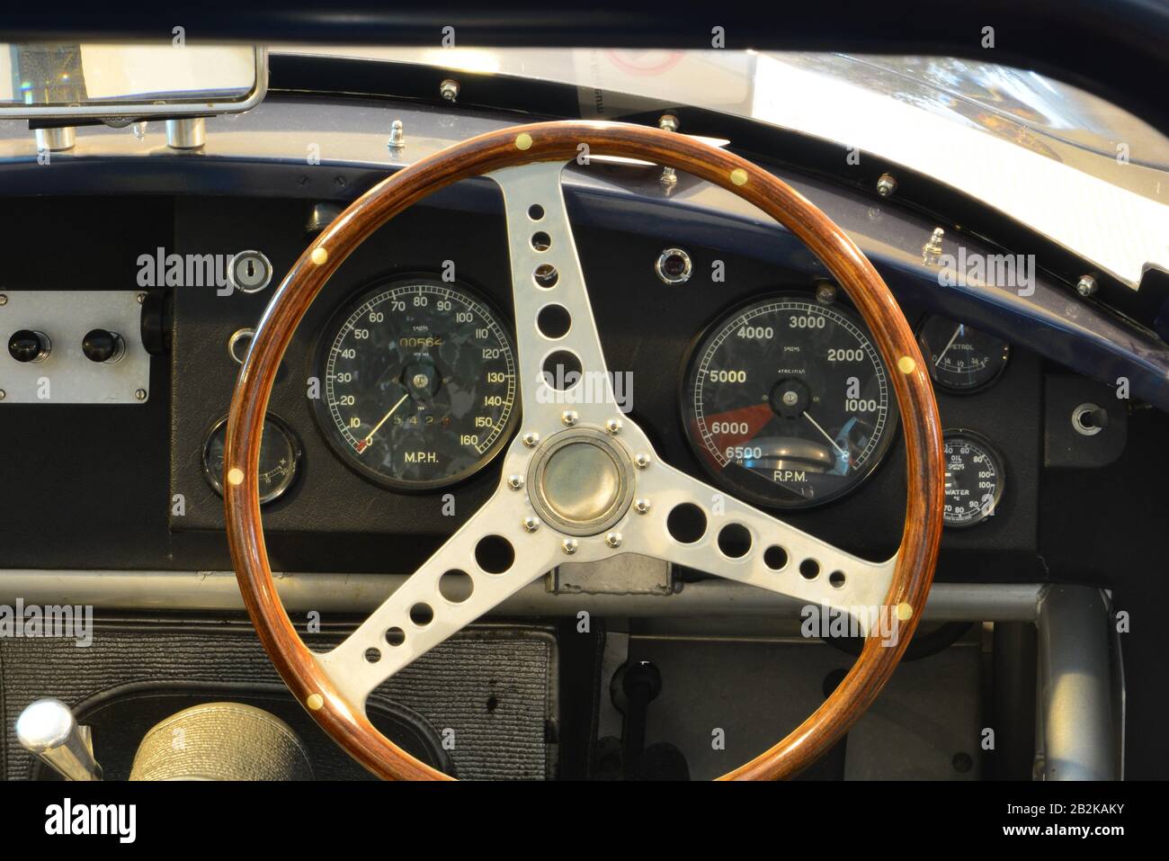 The instrument binnacle of a C Type Jaguar Stock Photo - Alamy