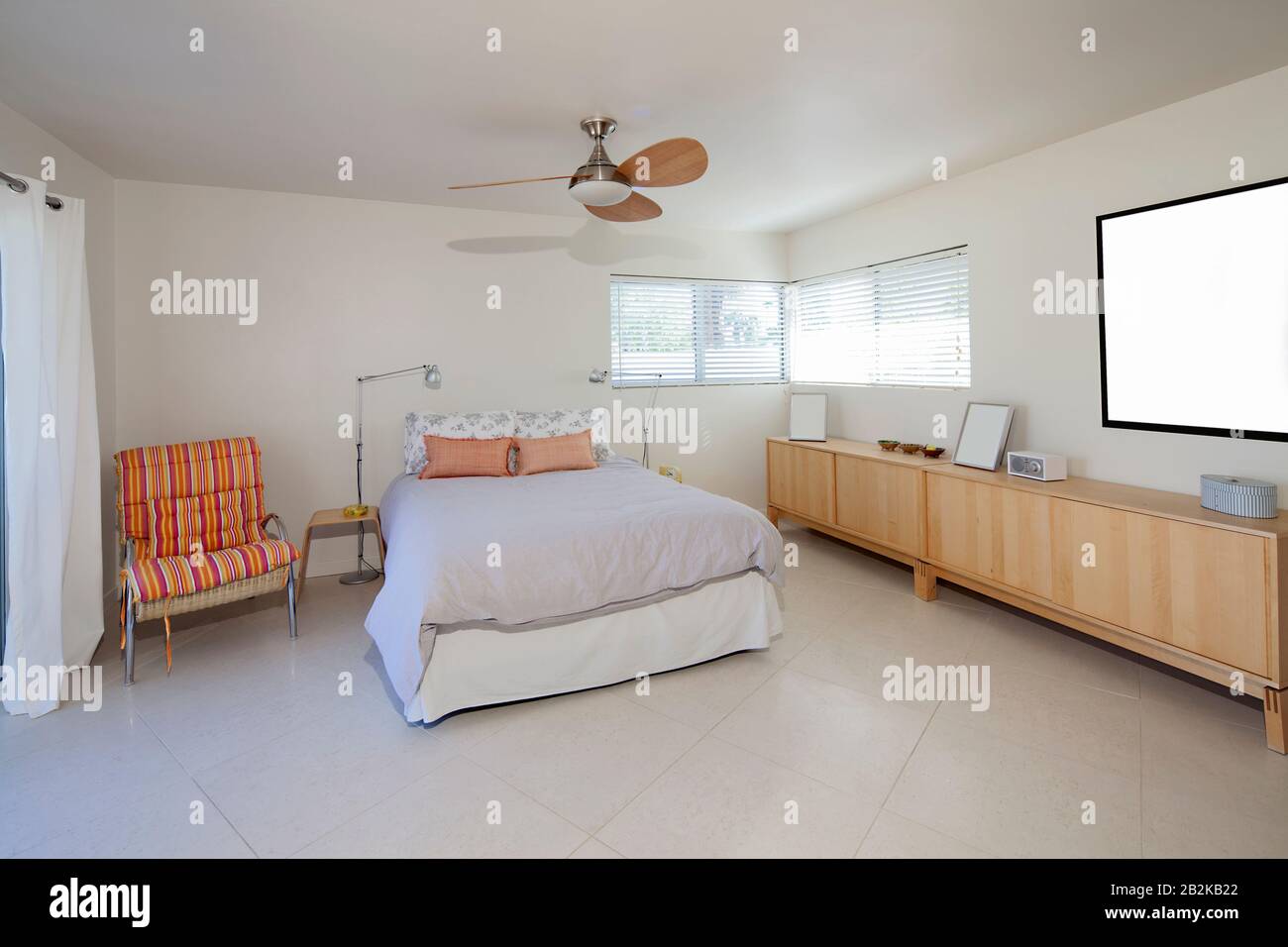 Bedroom interior with lots of natural light Stock Photo - Alamy