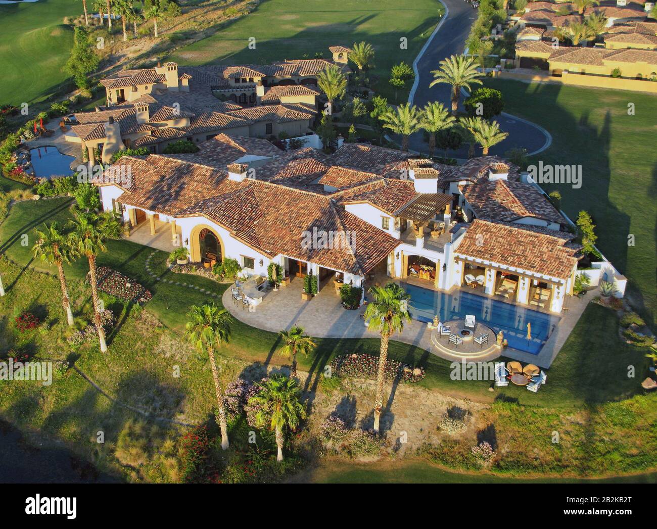 Aerial view of mansion Stock Photo - Alamy