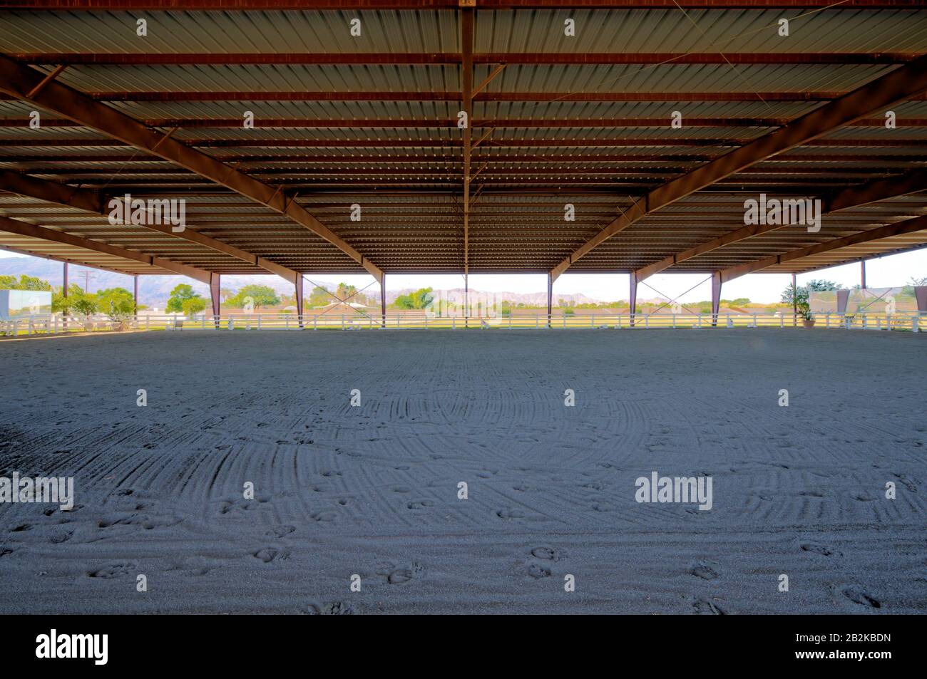 Covered Horse training area Stock Photo - Alamy