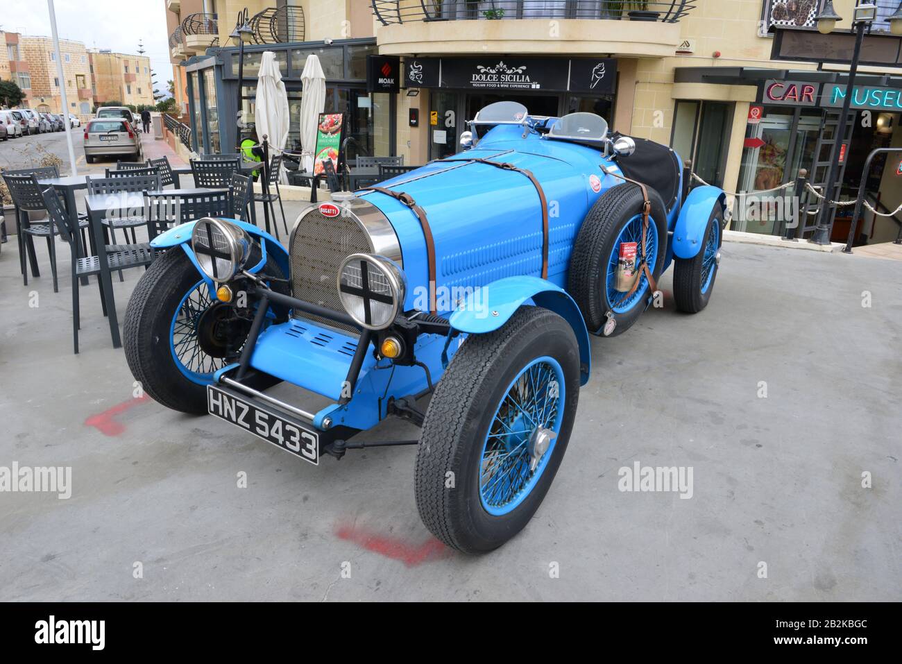 Bugatti racing car in Malta Stock Photo - Alamy