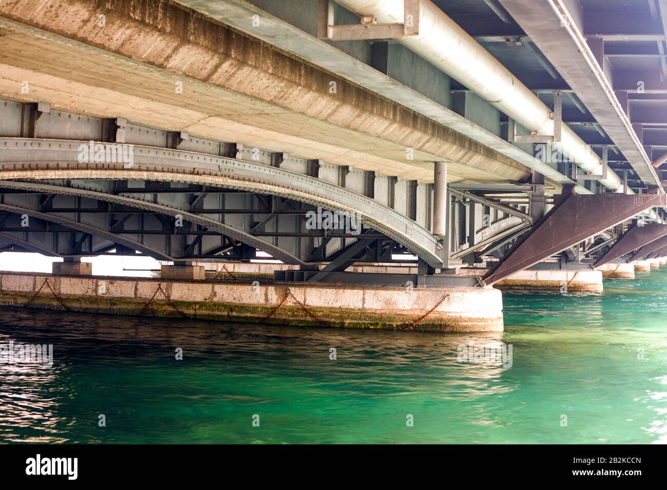 Concrete And Steel Bridge Underneath View Stock Photo - Alamy