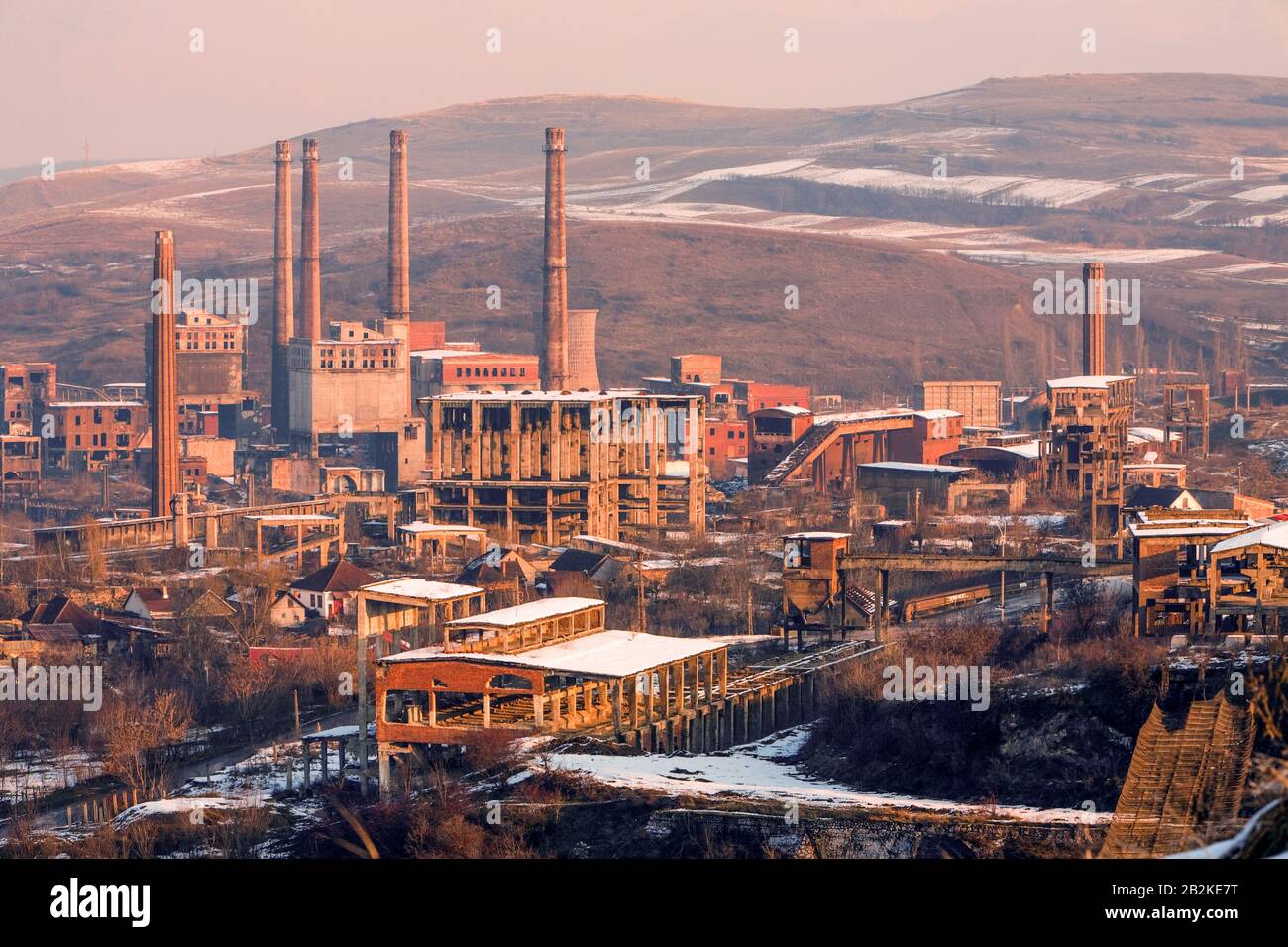 Part Of Very Large Metallurgy Complex In Hunedoara Romania Built In ...