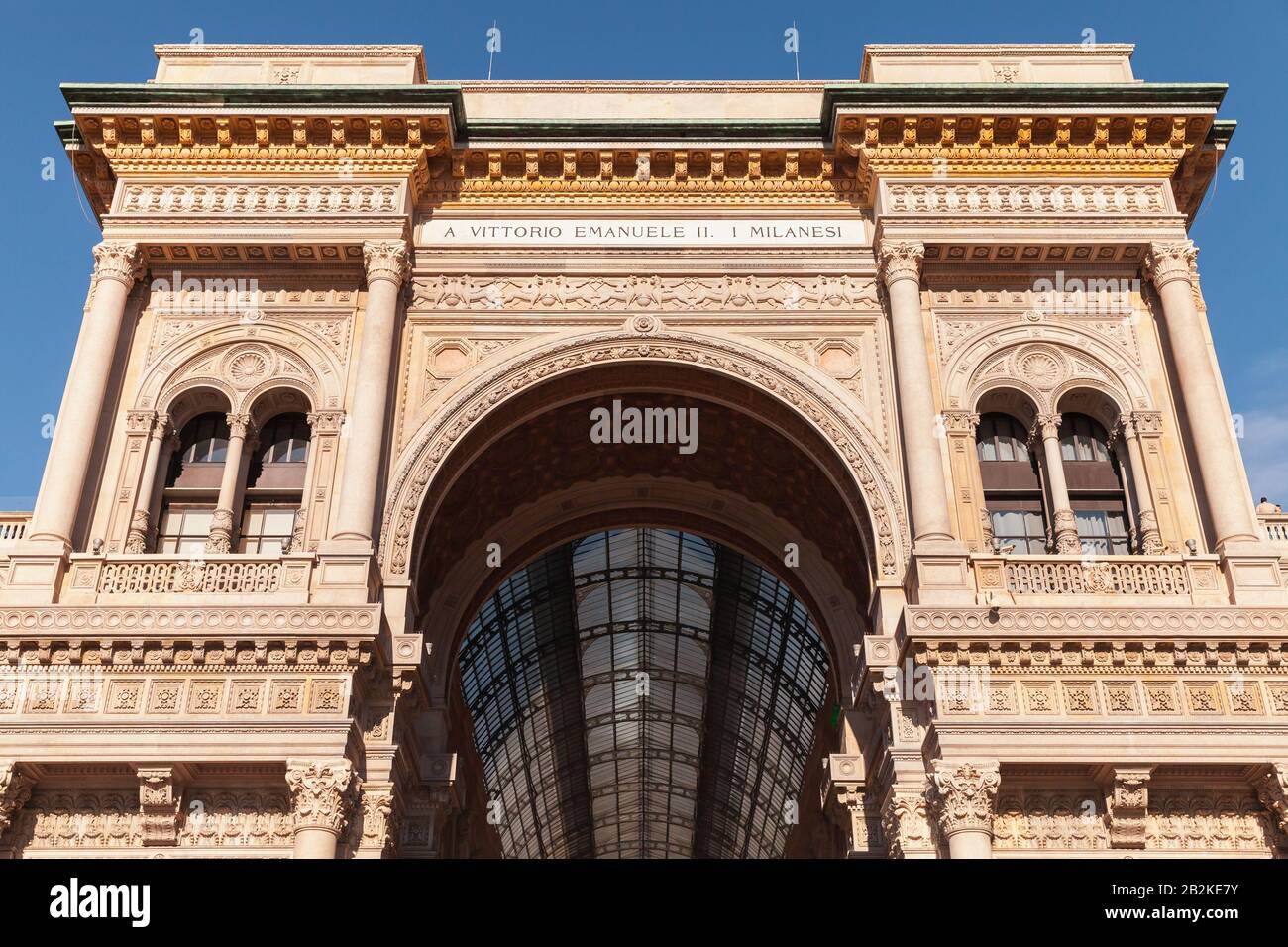 Entrance arch to Galleria Vittorio Emanuele II, Milan, Italy Stock ...
