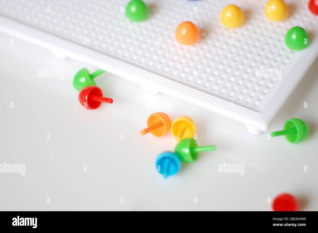 creative pin button game for kids Stock Photo - Alamy