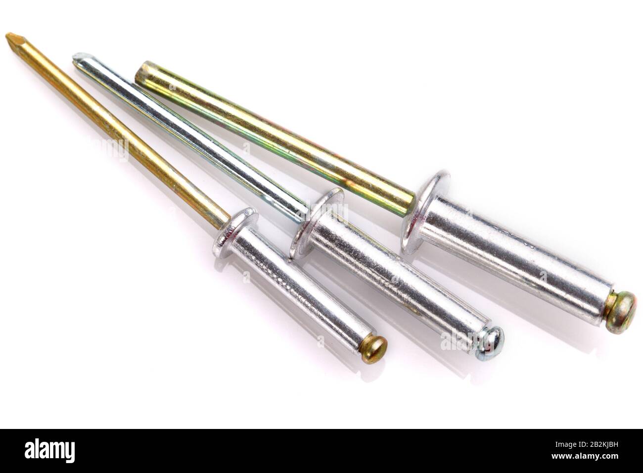 Single Bolt Isolated On Colour Studio Shot Stock Photo - Alamy