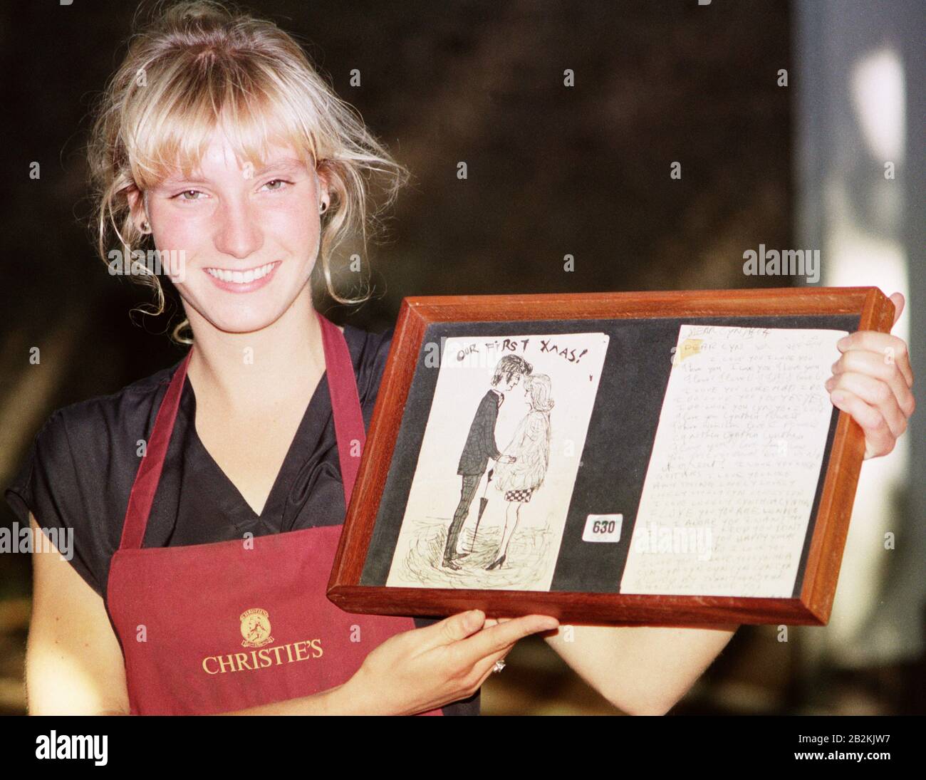 Isabelle Jones, 18, of Christie's auctioneers with a Christmas card by ...