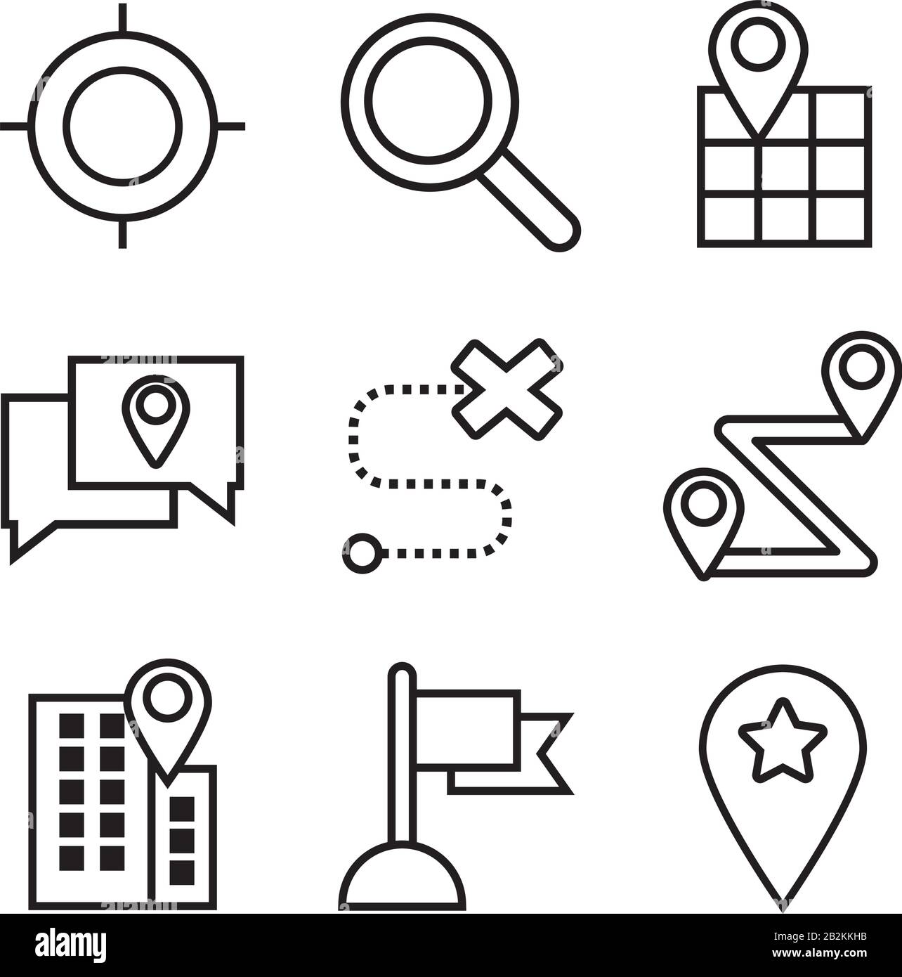 bundle of map line icons Stock Vector Image & Art - Alamy