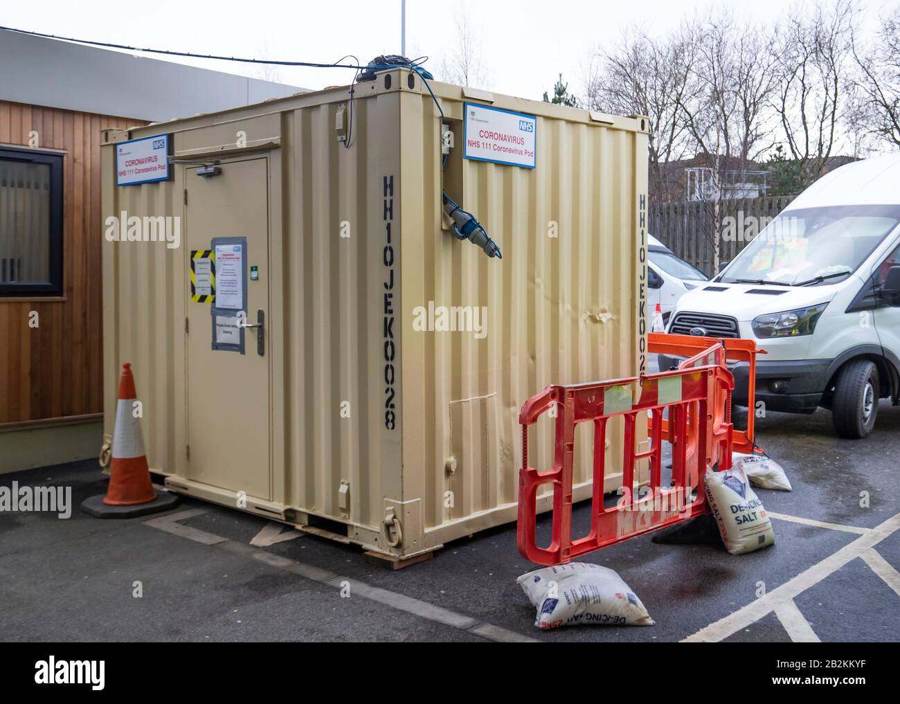 A coronavirus pod at pinderfields hospital in wakefield hi-res stock ...