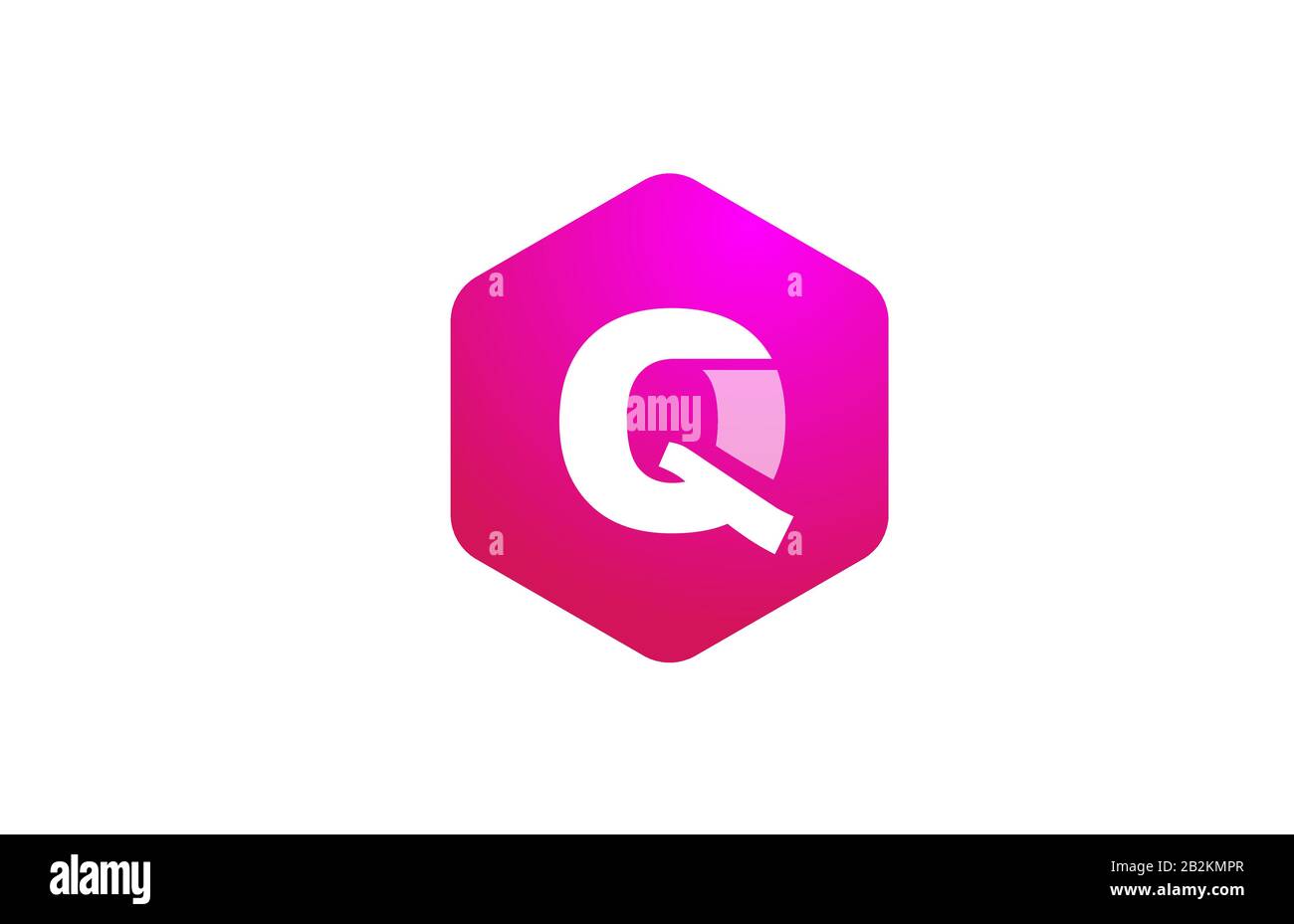 pink white polygon Q alphabet letter logo icon with modern design for ...