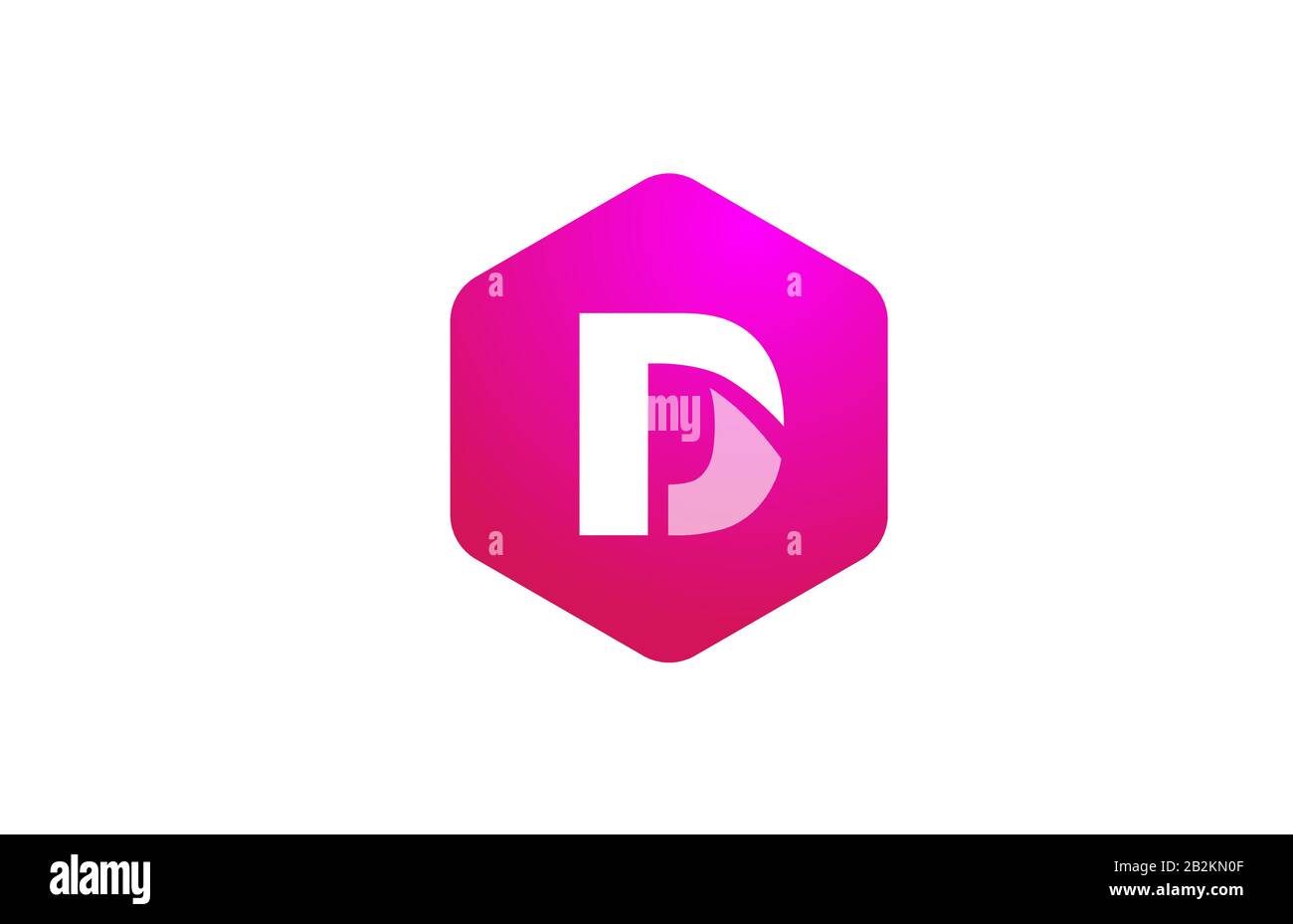 pink white polygon D alphabet letter logo icon with modern design for ...