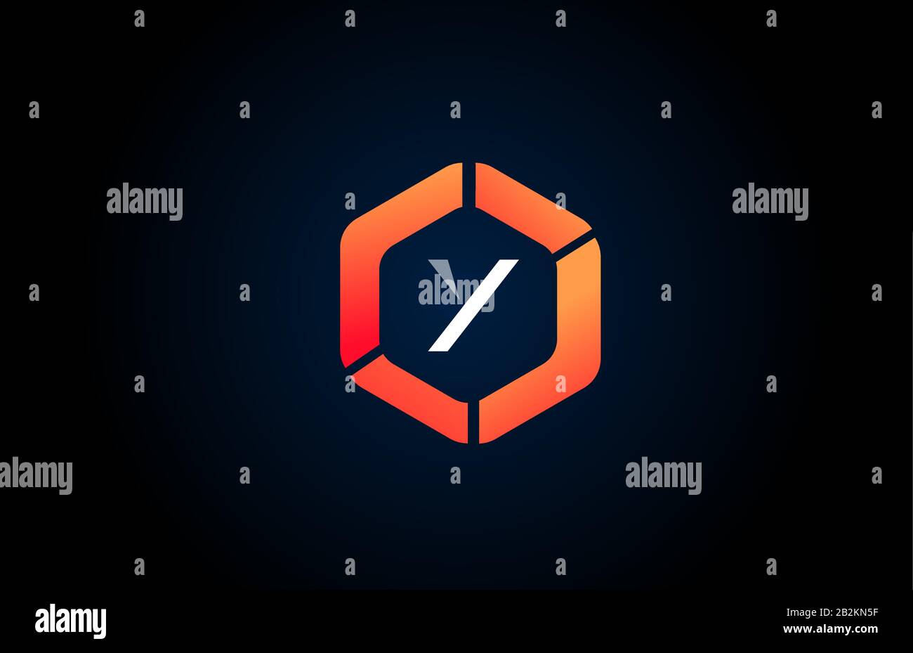 orange white polygon Y letter alphabet logo design icon in black and ...