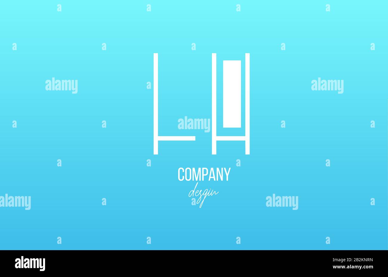 blue white H alphabet letter logo icon with line design for business ...