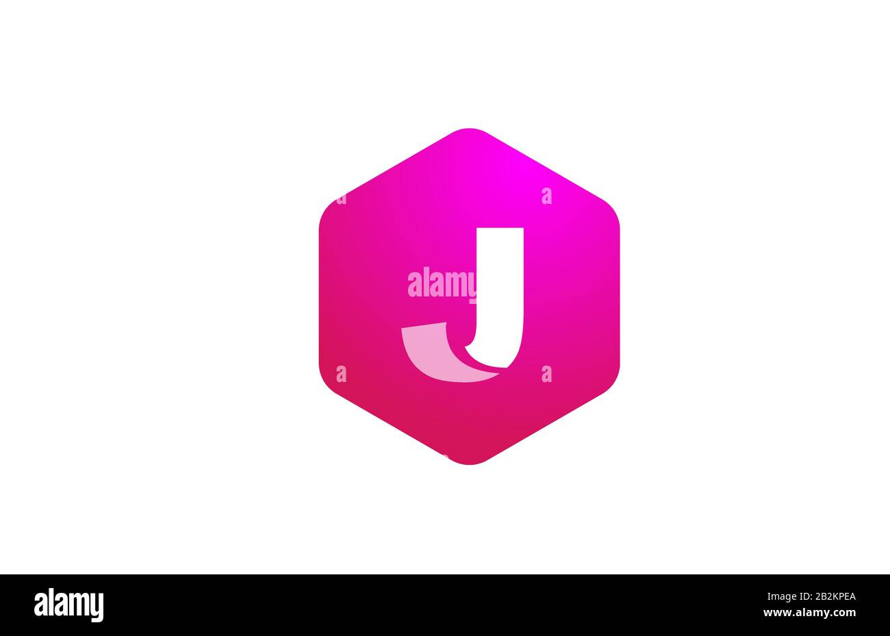 pink white polygon J alphabet letter logo icon with modern design for ...