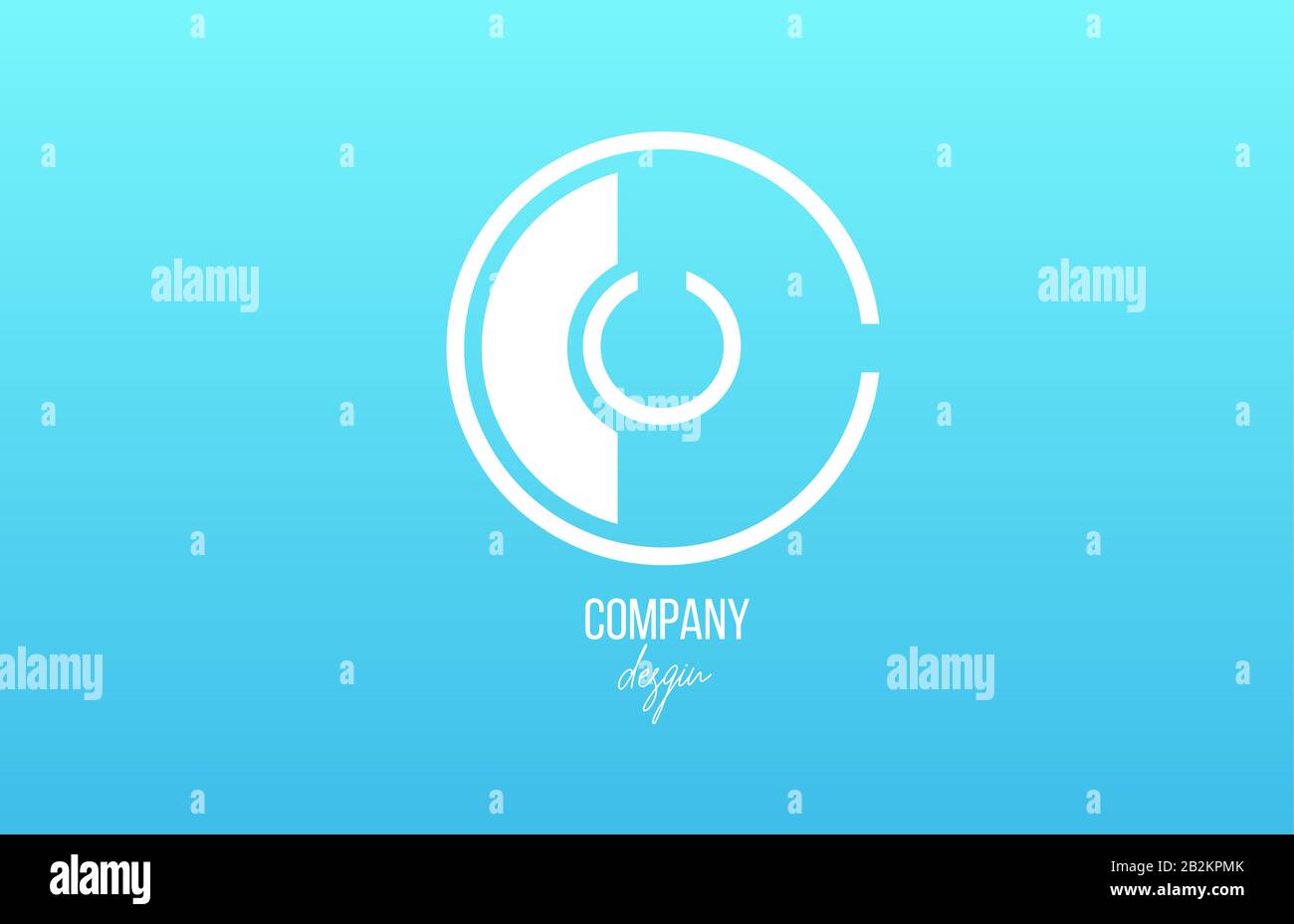 blue white O alphabet letter logo icon with line design for business ...