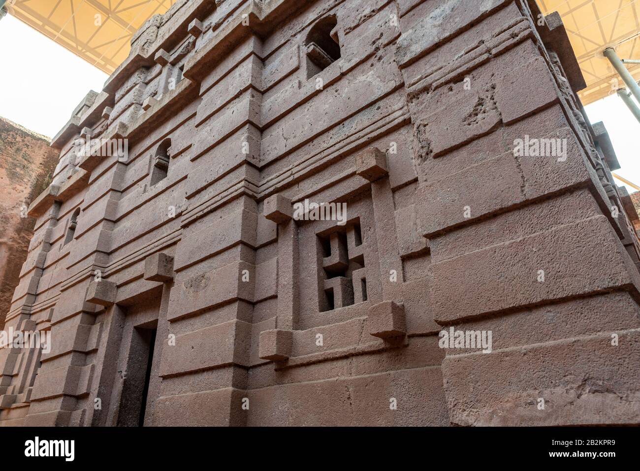 The rock hewn church of Biete Amanuel, Lalibela, Ethiopia Stock Photo ...