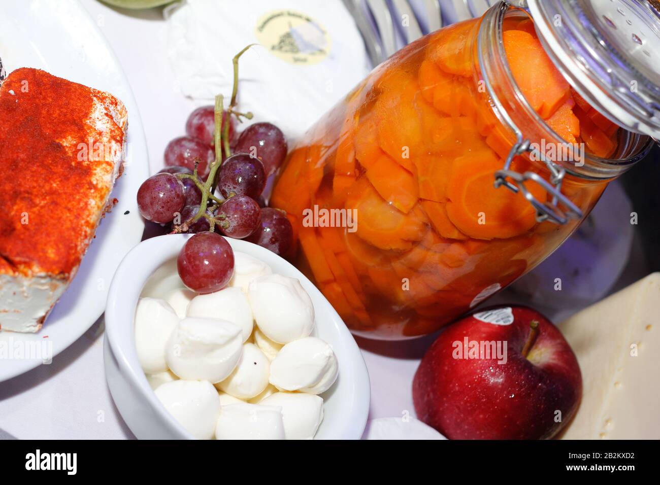 Pickle jar served at the buffet Stock Photo - Alamy