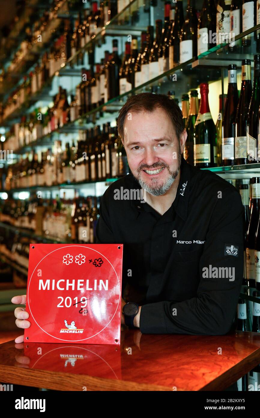 03 March 2020, Berlin: Star chef Marco Müller at the Restaurant Rutz ...