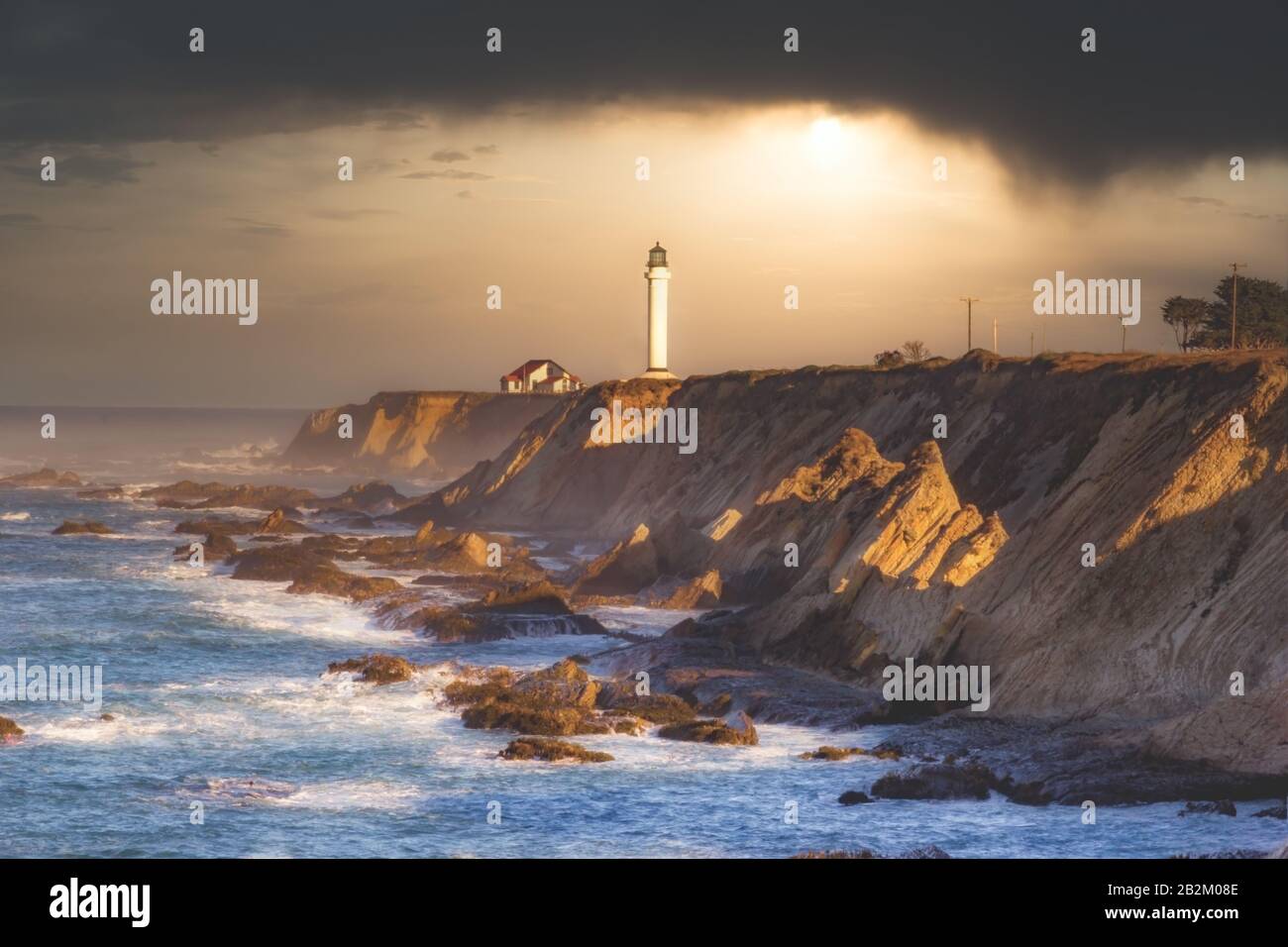Point Arena Lighthouse and museum, California Stock Photo - Alamy
